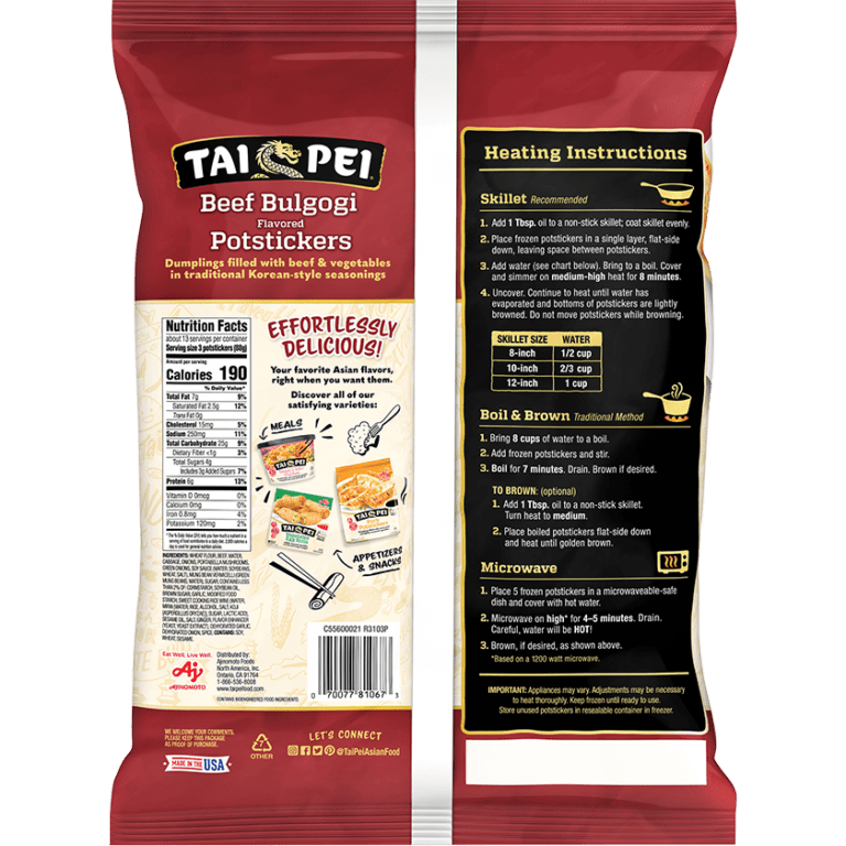 Beef Bulgogi Flavored Potstickers, 40oz - Tai Pei
